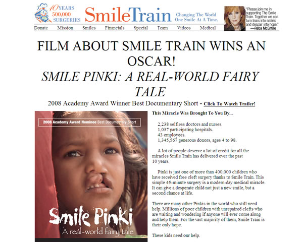 Joy for The Smile Train, and priceless exposure, as Smile Pinki film ...